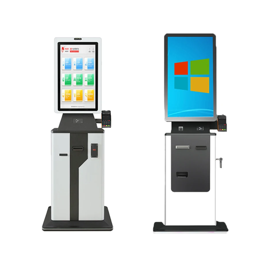 Chequeo en el quiosco pantalla táctil máquina de pago de autoservicio ...